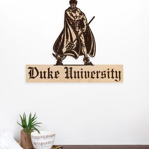 Duke University Gothic Duke Devil Wall Hanging - Crafted From Cherry ...