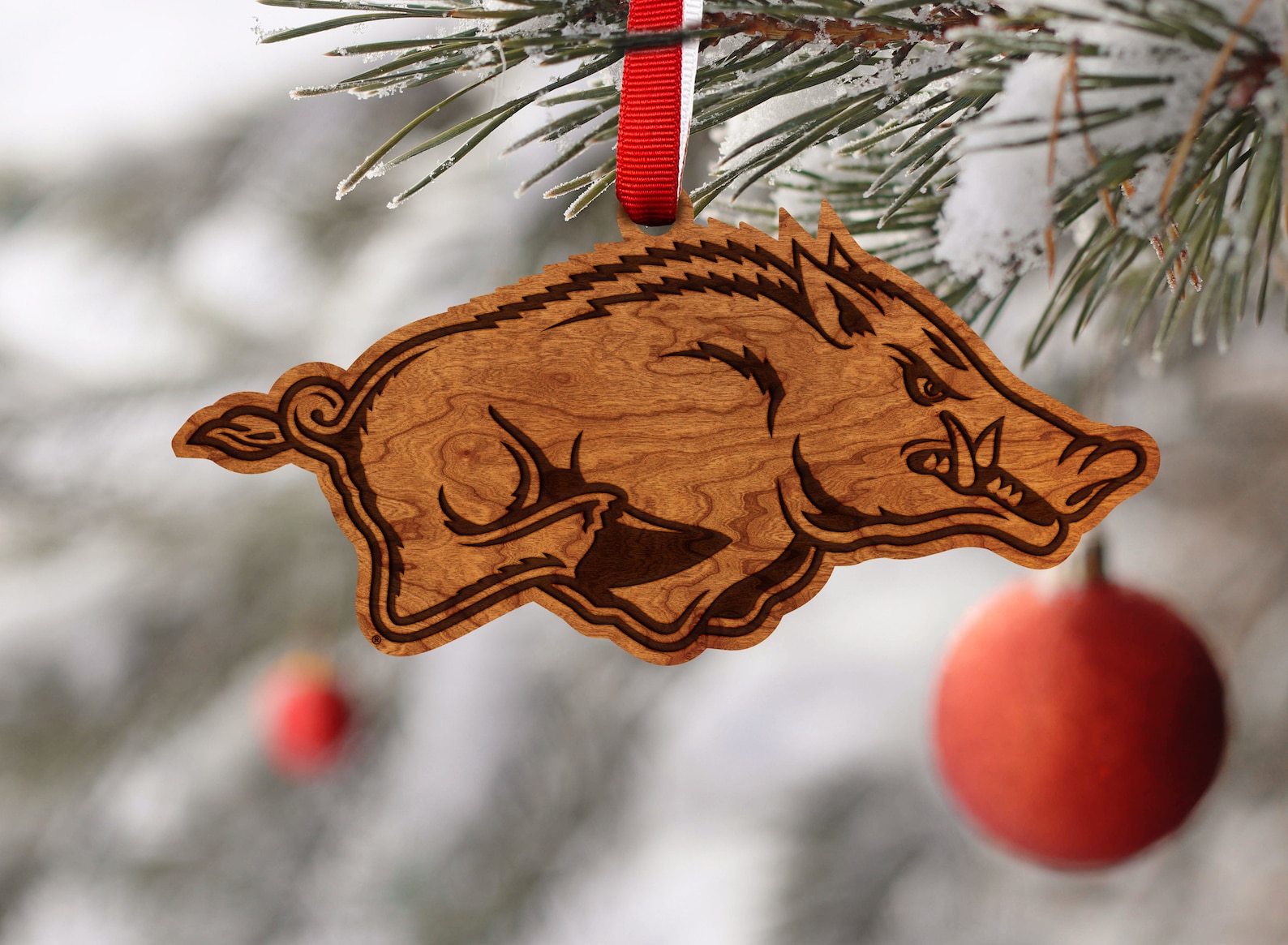 Arkansas Razorbacks Ornament Crafted From Cherry and Maple - Etsy