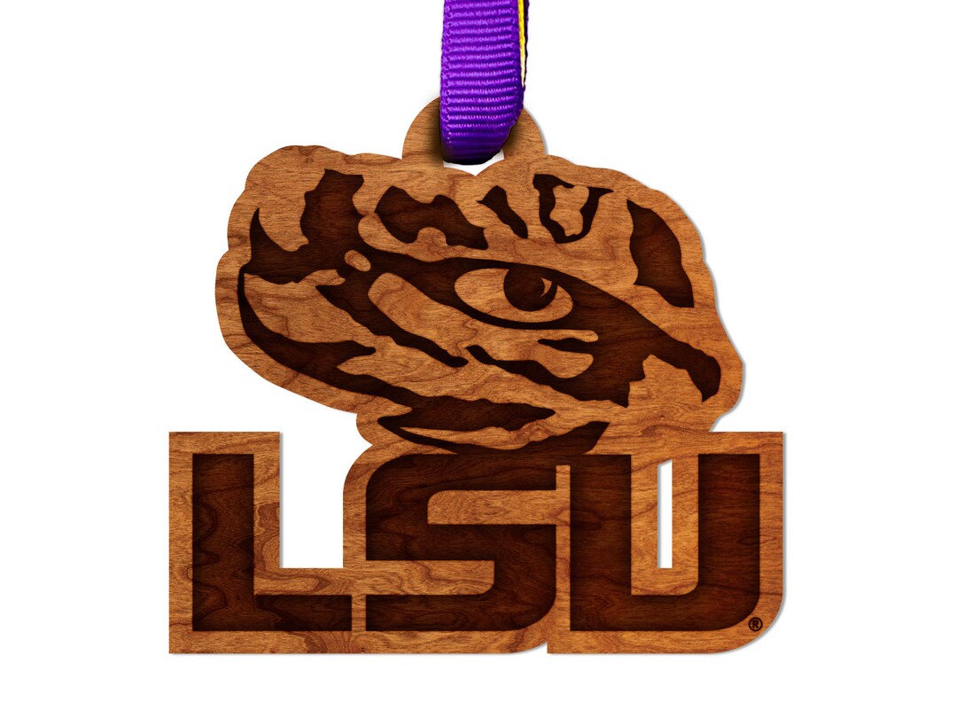 LSU Tigers Ornament Crafted From Cherry and Maple Wood Click to See ...