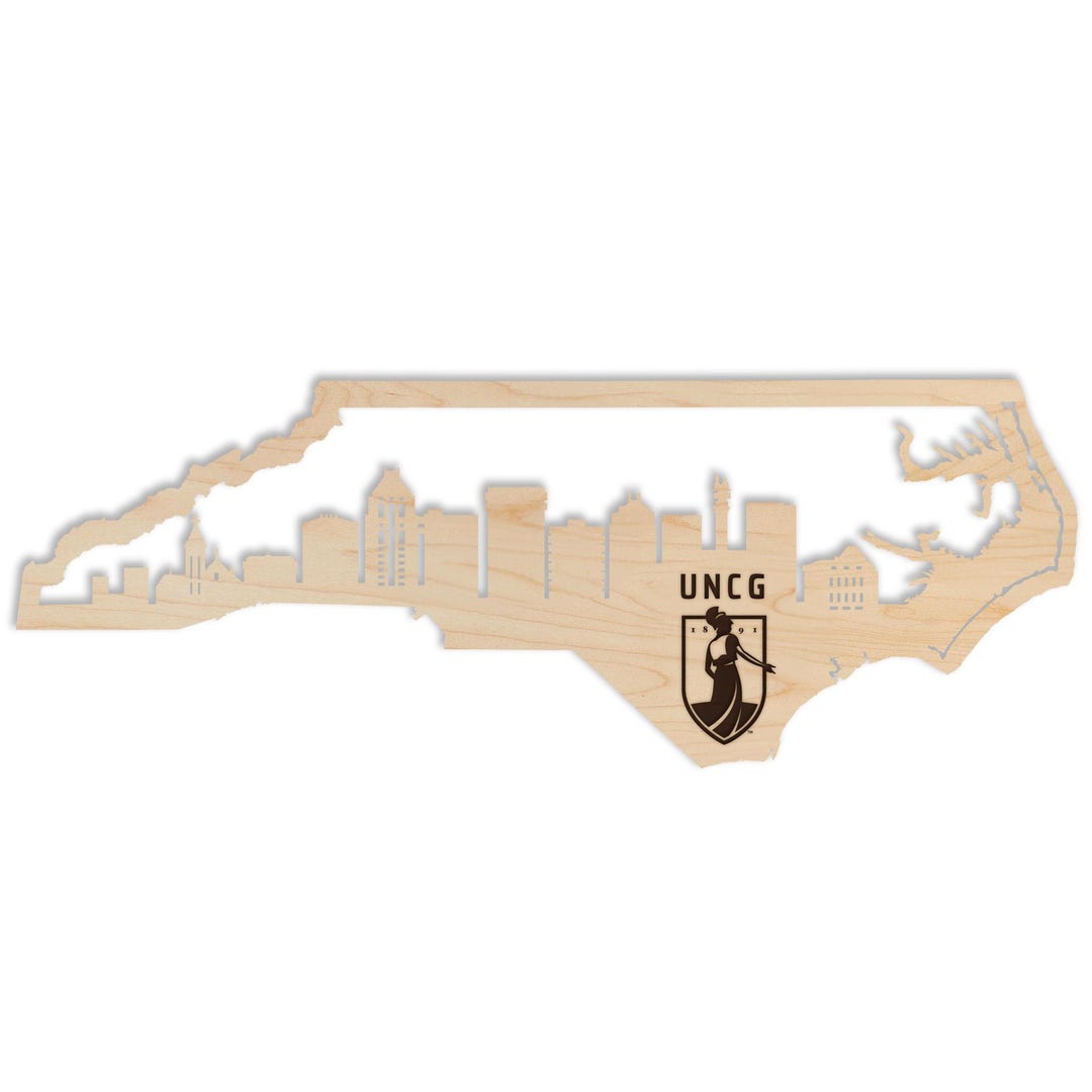 University of North Carolina Greensboro Skyline Wall Hanging – Crafted From Cherry and Maple ...