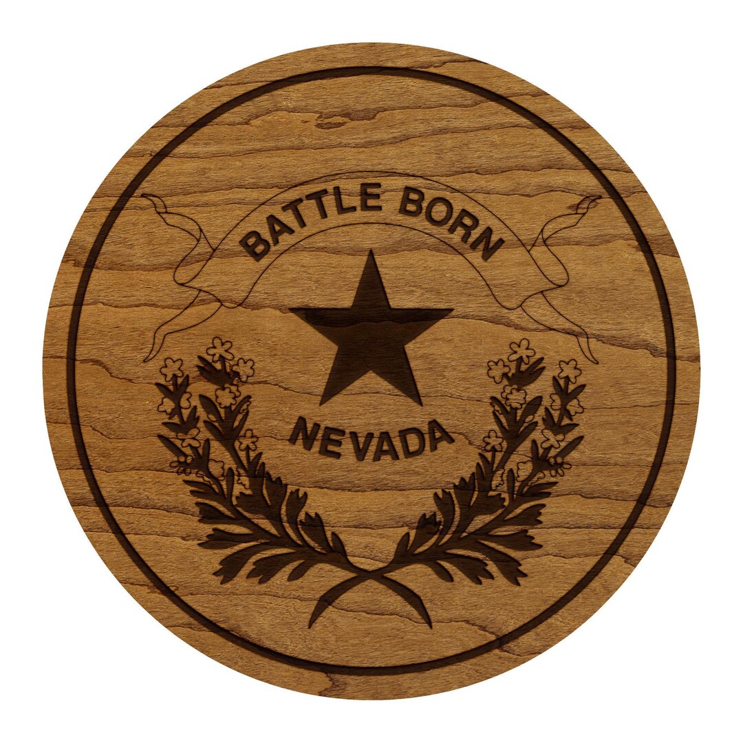 Nevada State Flag Coaster - Crafted From Cherry or Maple Wood - Etsy