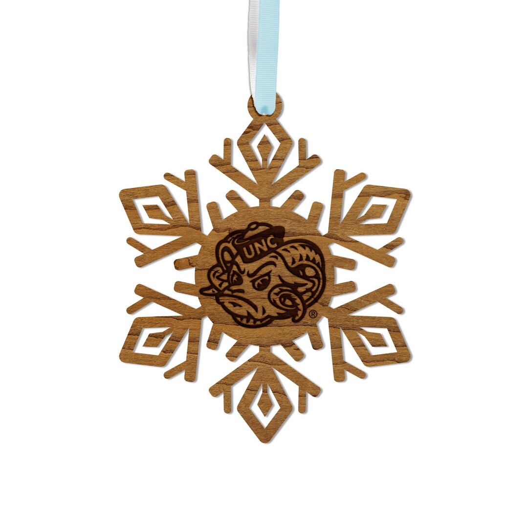 University of North Carolina Chapel Hill Ramses Snowflake Ornament ...