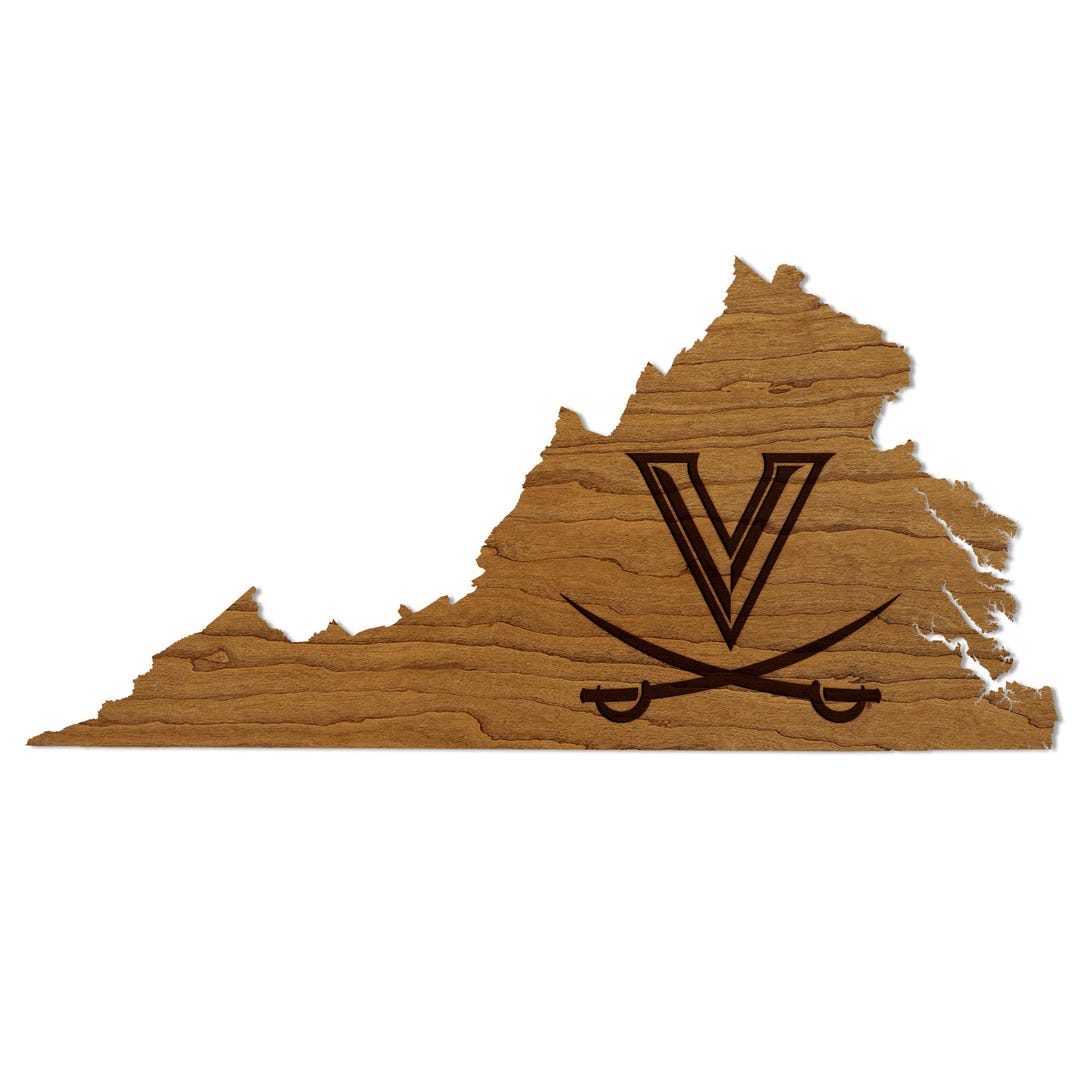 University of Virginia V Sabres on State Wall Hanging - Crafted From ...
