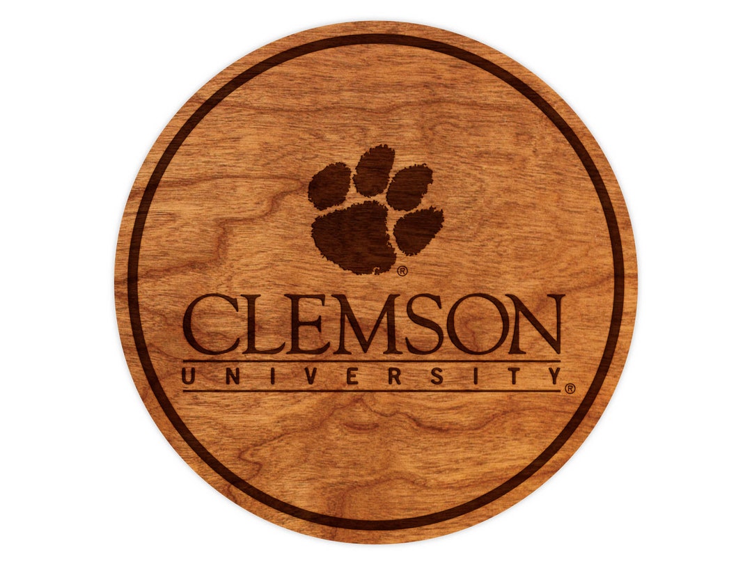 Clemson Tigers Coaster Crafted From Cherry or Maple Wood Clemson ...