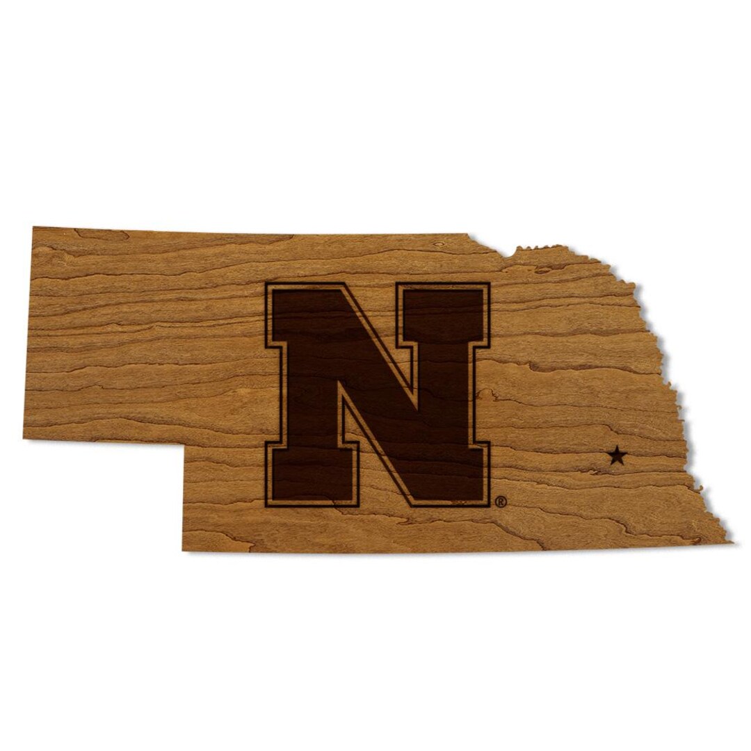 University of Nebraska N Logo on State Wall Hanging – Crafted From ...