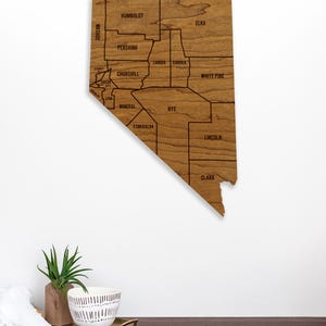 Nevada County Map Wall Hanging - Crafted From Cherry or Maple Wood - Etsy