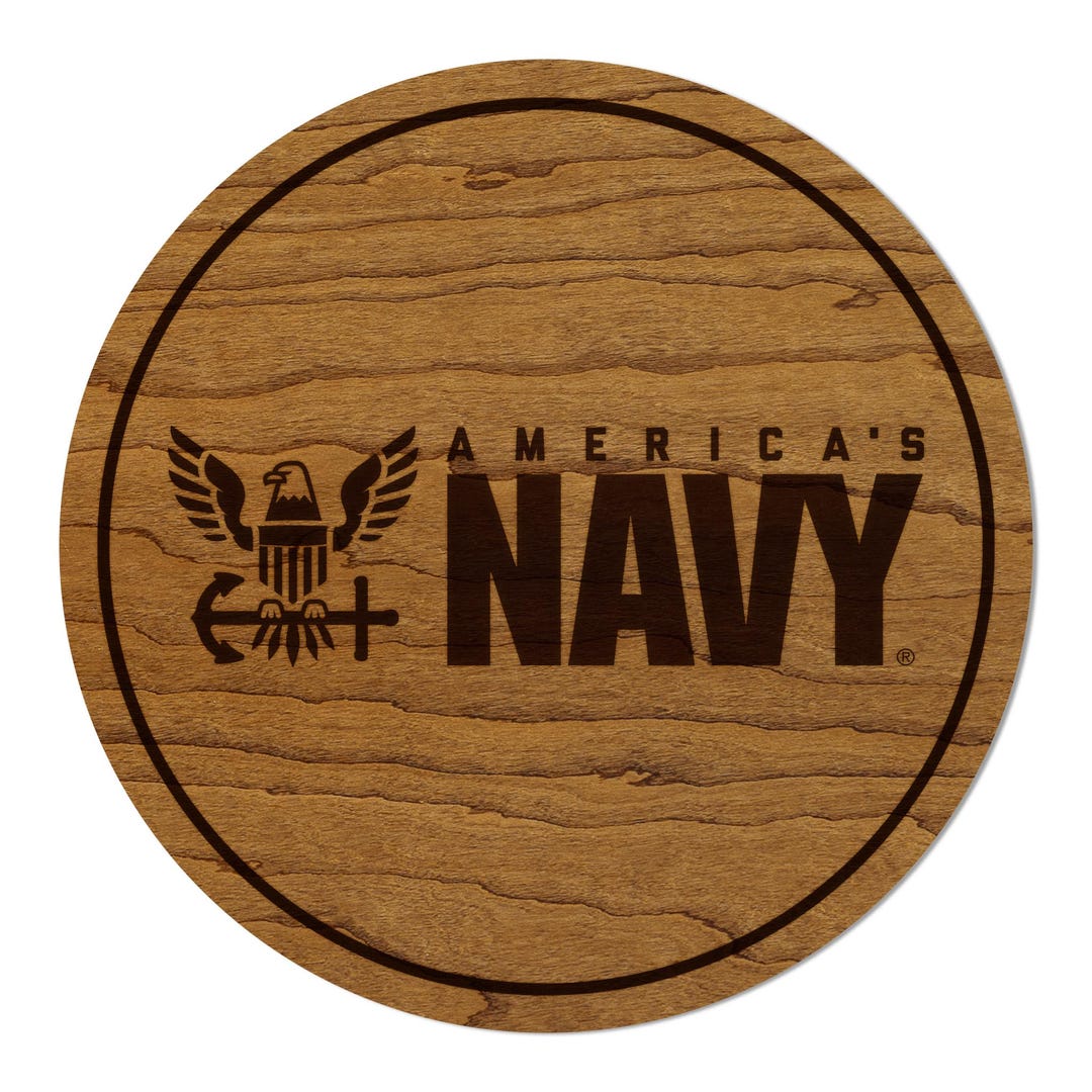 United States Navy America's Navy Coaster - Crafted From Cherry or ...