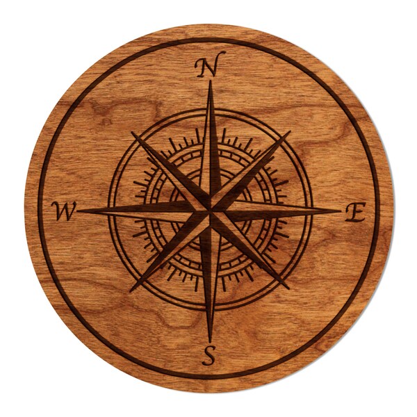 Compass Coaster - Etsy