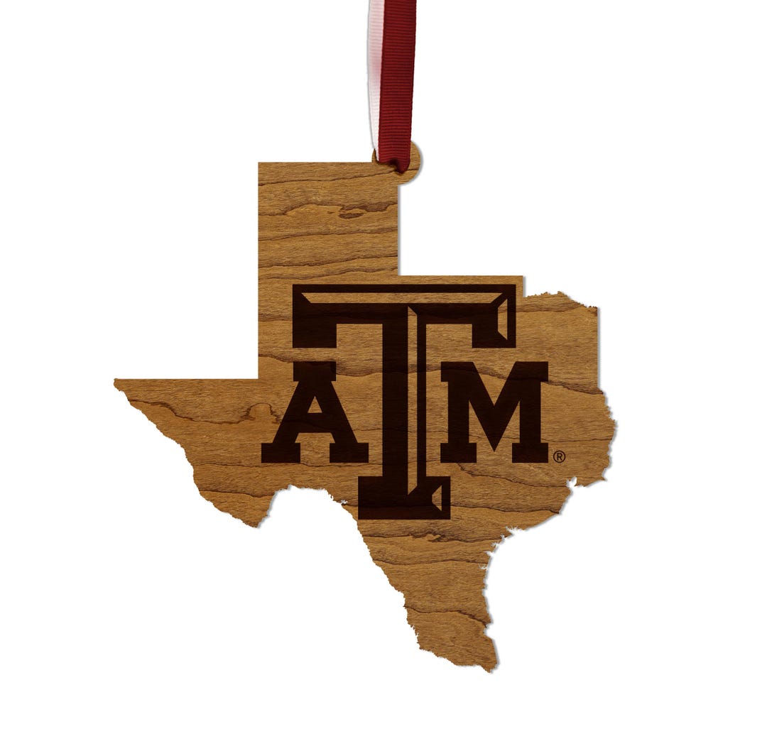 Texas A&M University TAM on State Ornament – Crafted From Cherry and ...