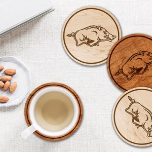 Arkansas Razorbacks Coaster Crafted From Cherry or Maple Wood Arkansas ...