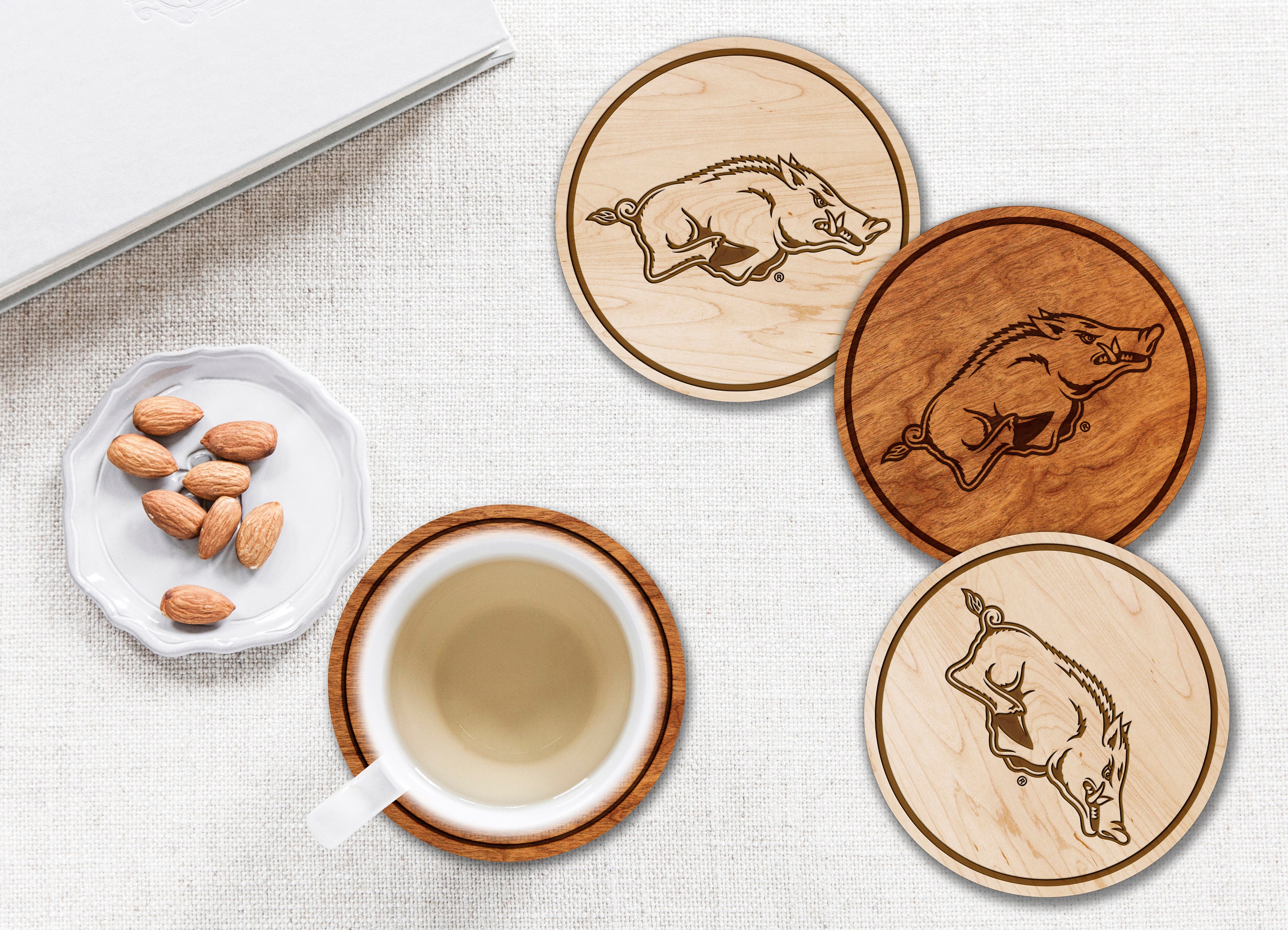 Arkansas Razorbacks Coaster Crafted From Cherry or Maple - Etsy