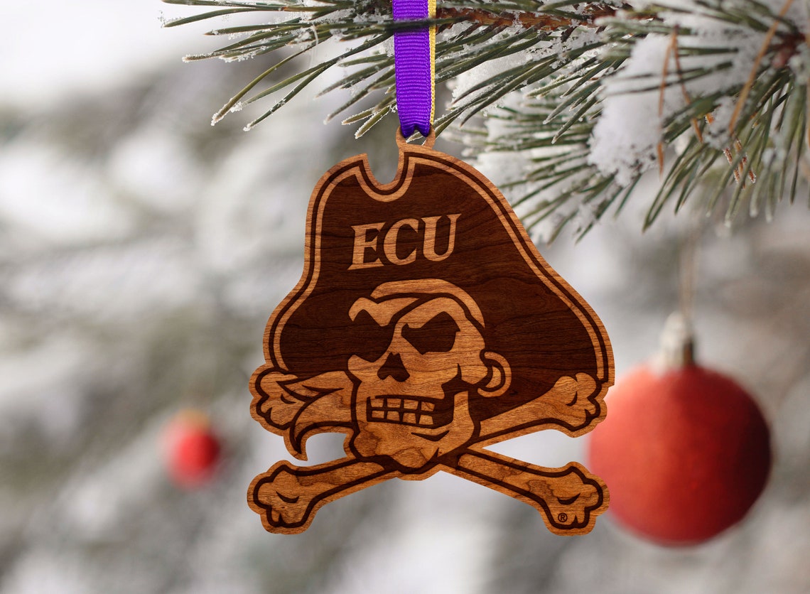 ECU Pirates Ornament Crafted From Cherry and Maple Wood - Etsy