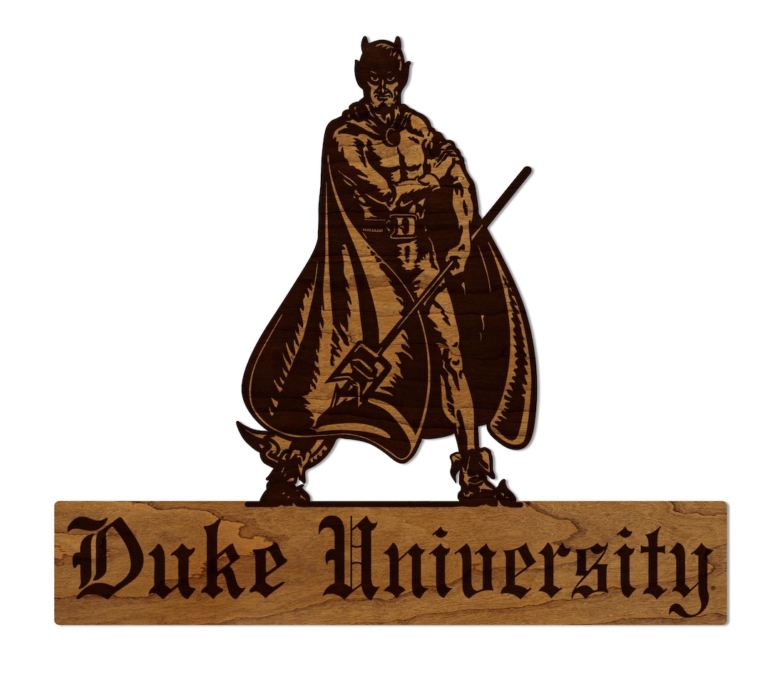Duke University Gothic Duke Devil Wall Hanging - Crafted From Cherry ...