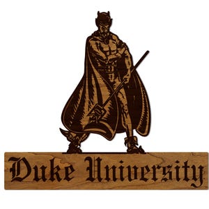Duke University Gothic Duke Devil Wall Hanging - Crafted From Cherry ...