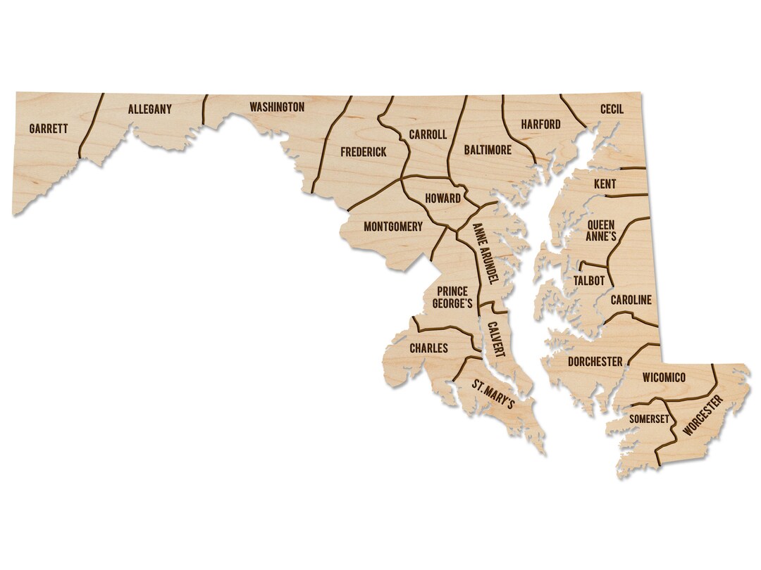 County State Map All 50 States Available Crafted From Cherry or Maple ...