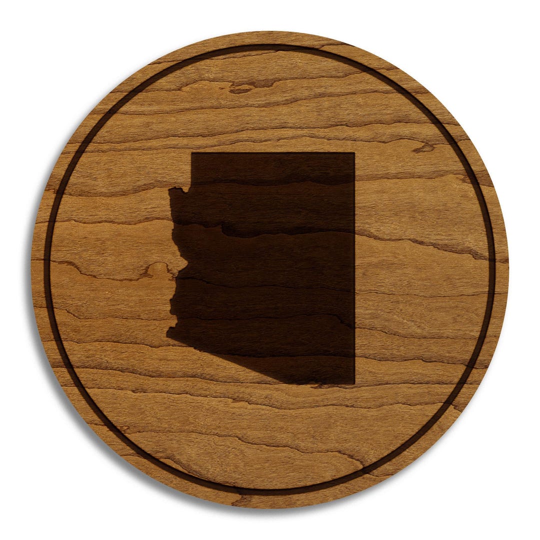 Arizona State Map Coaster - Crafted From Cherry or Maple Wood - Etsy