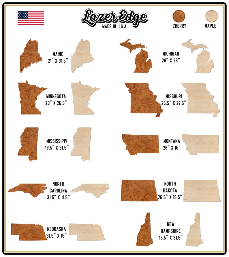 Home Décor Wall Hangings Home & Living County State Map All 50 States ...