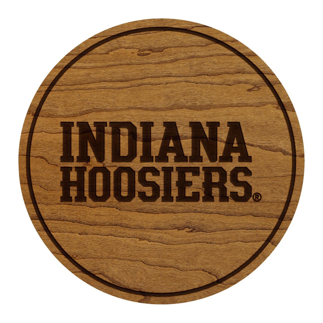 Indiana University Stacked Wordmark Coaster – Crafted From Cherry or ...