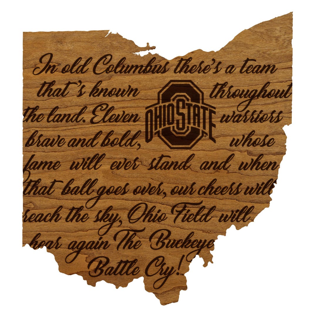 Ohio State University Fight Song Wall Hanging - Crafted From Cherry or ...