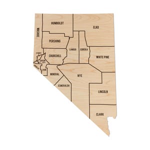 Nevada County Map Wall Hanging - Crafted From Cherry or Maple Wood - Etsy