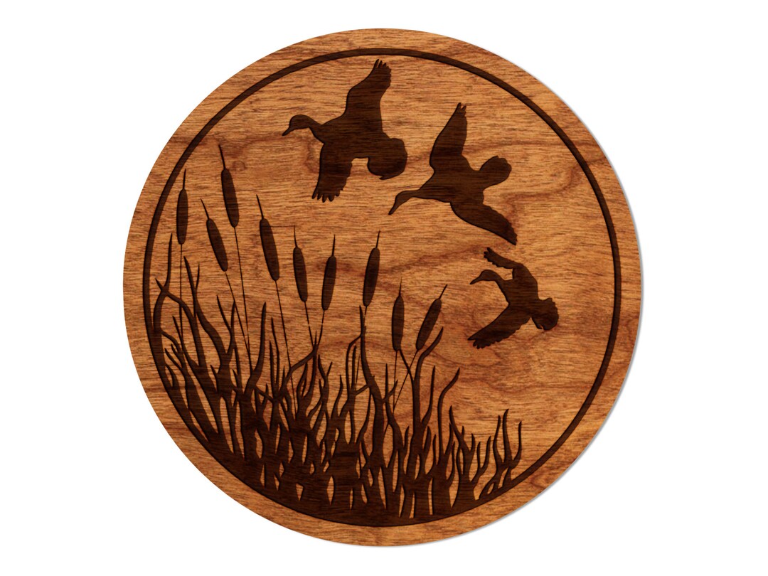Duck Hunting Coaster Click to See Multiple Designs Crafted From Cherry ...