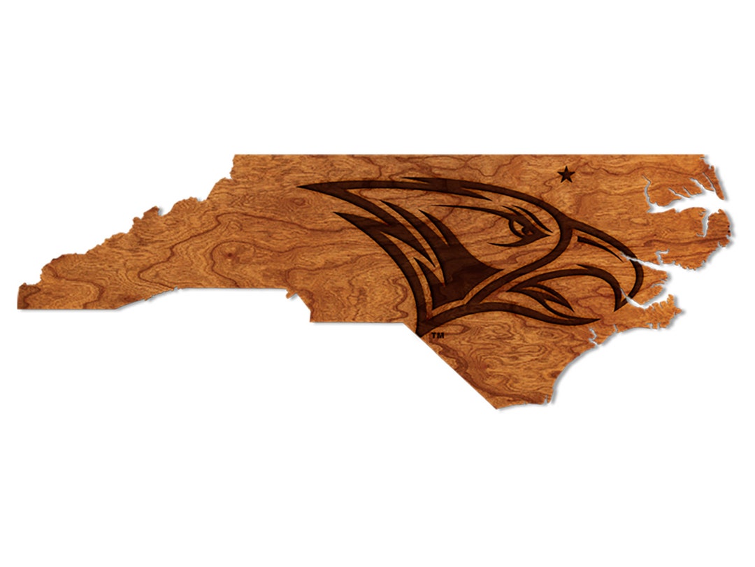 North Carolina Central University NCCU Wall Hanging State Map Eagle ...