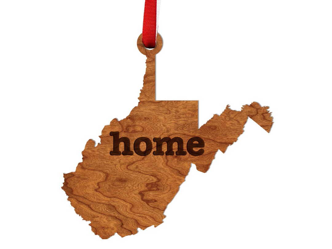 Home State Map Ornament All 50 States Available Crafted From Cherry or ...