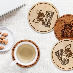 Dog Coaster Multiple Breeds Available Crafted From Cherry or Maple Wood ...