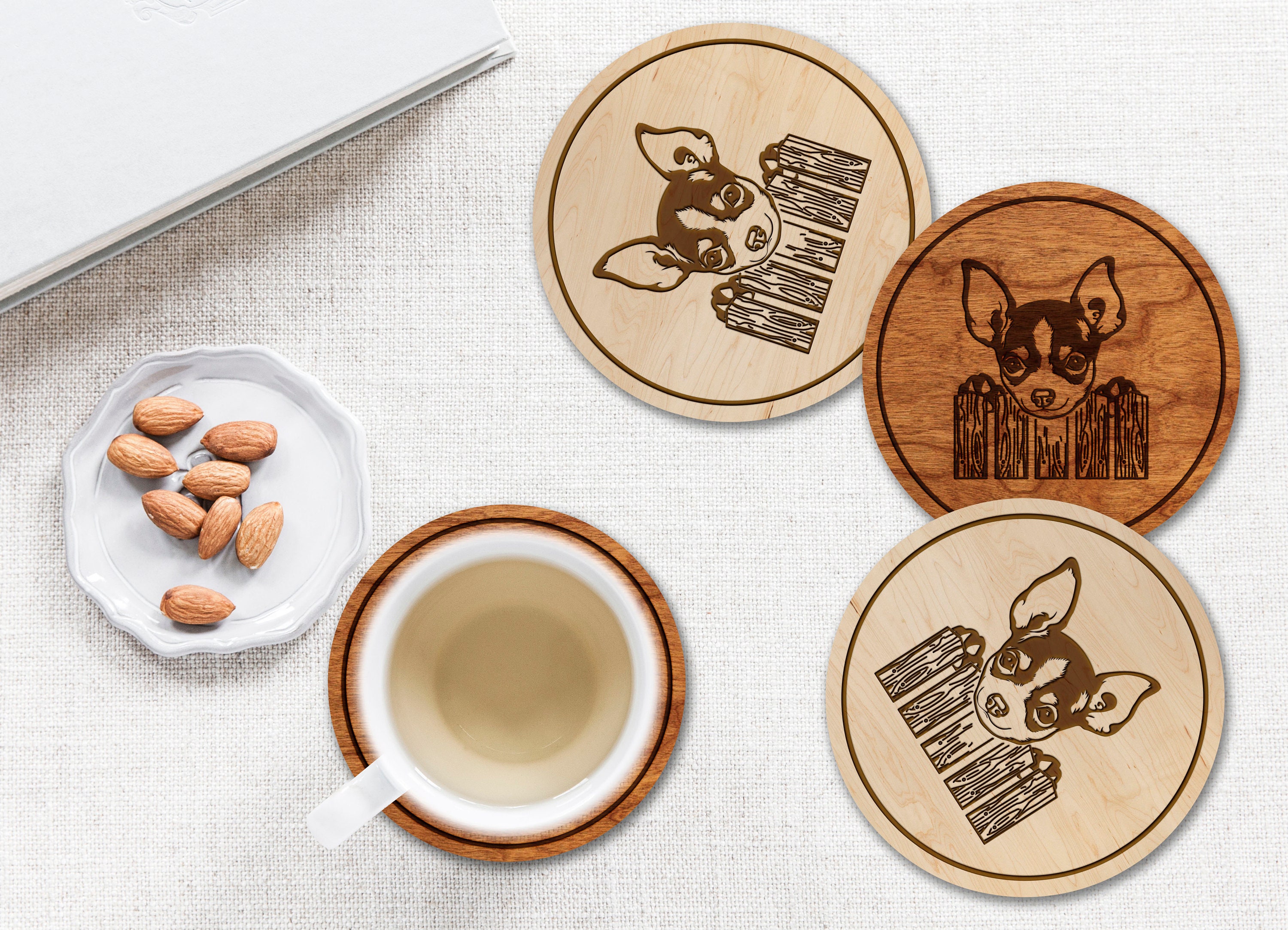 Dog Coaster Multiple Breeds Available Crafted From Cherry - Etsy