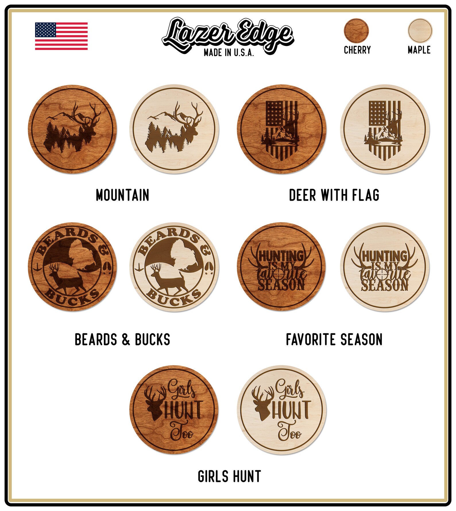 Deer Hunting Coaster Click to See Multiple Designs Crafted - Etsy