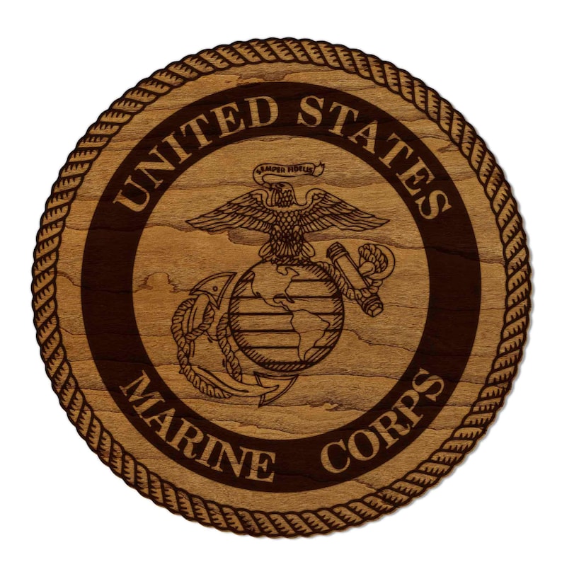 United States Marine Corps Seal Coaster - Crafted From Cherry or Maple ...