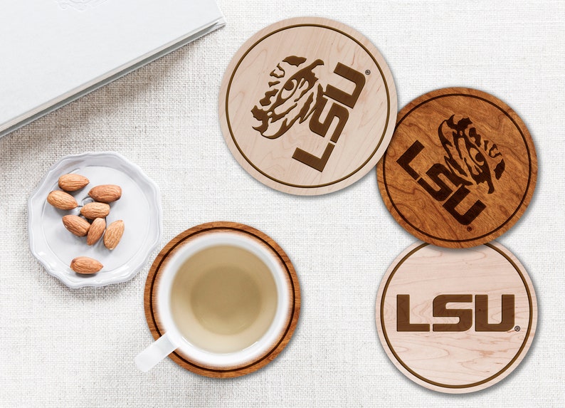 LSU Tigers Coaster Crafted From Cherry or Maple Wood - Etsy