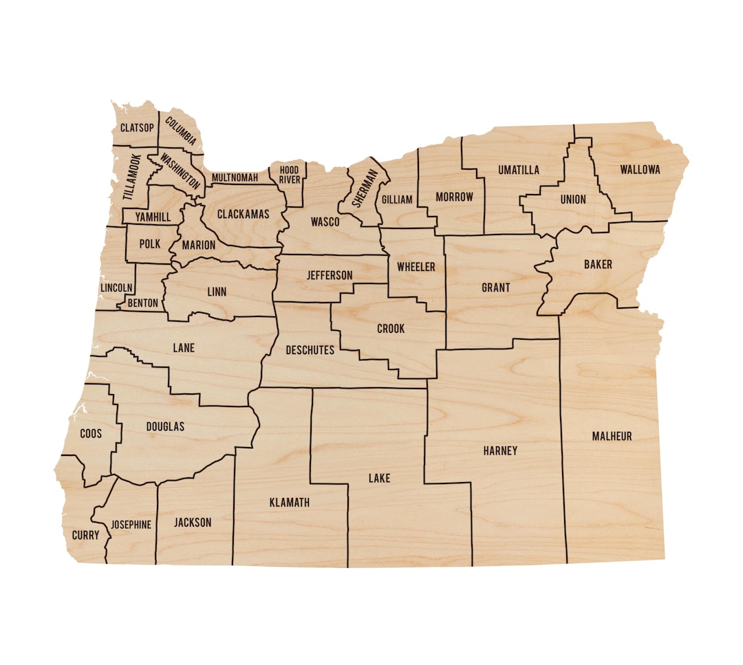 Oregon County Map Wall Hanging - Crafted From Cherry or Maple Wood - Etsy