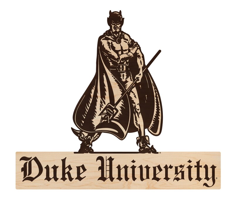 Duke University Gothic Duke Devil Wall Hanging - Crafted From Cherry ...