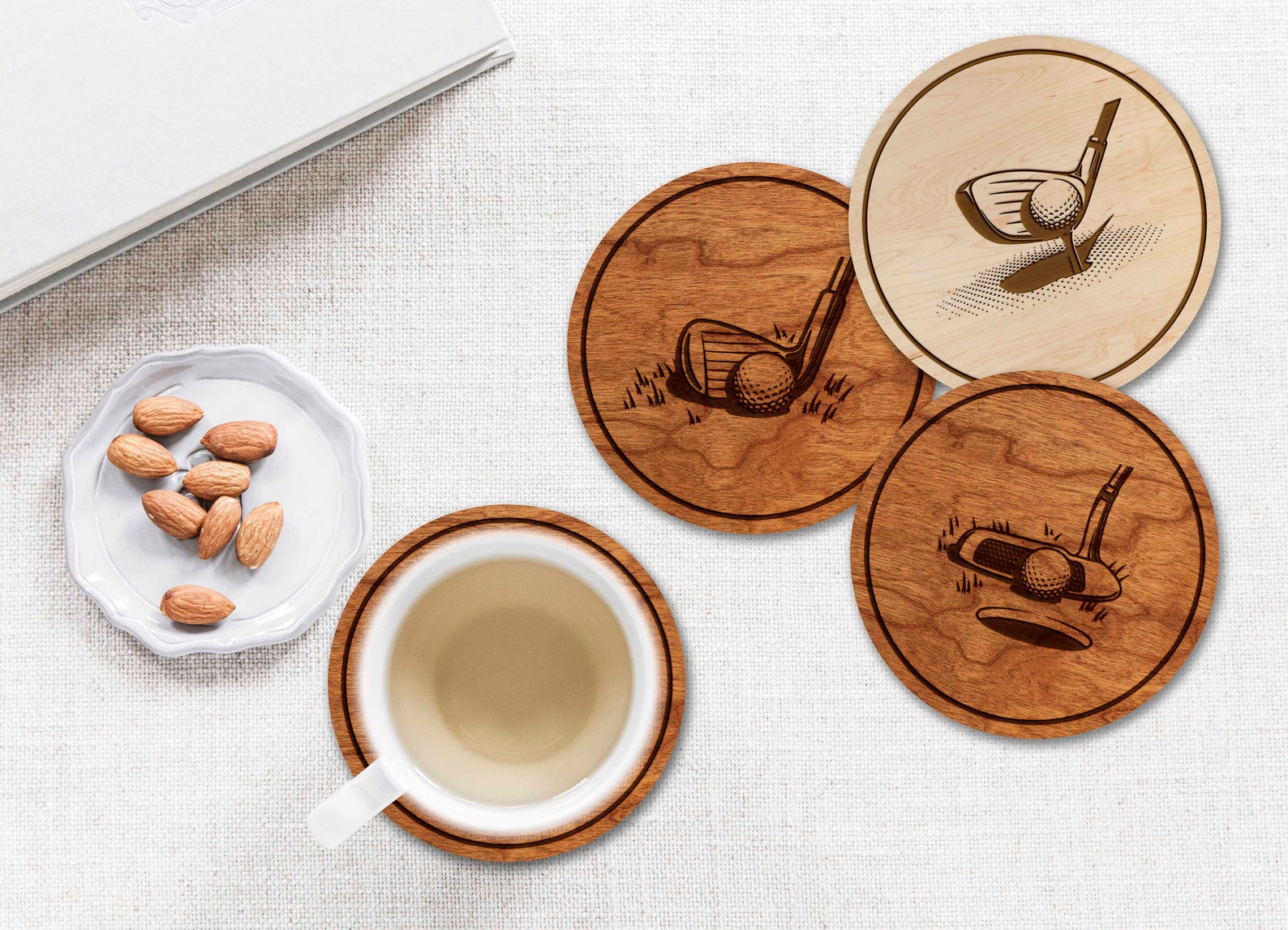 Golf Coaster Click to See Multiple Designs Crafted From - Etsy