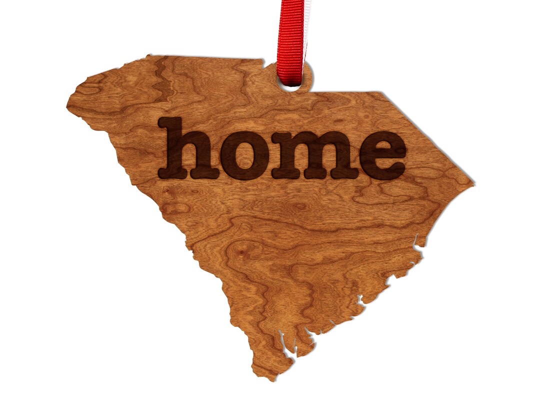 Home State Map Ornament - All 50 States Available - Crafted From Cherry ...