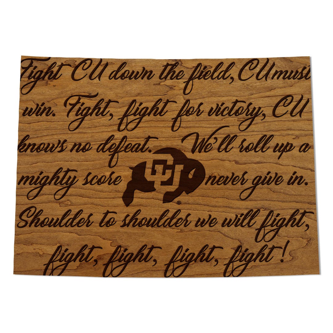 University of Colorado Fight Song Wall Hanging - Crafted From Cherry ...