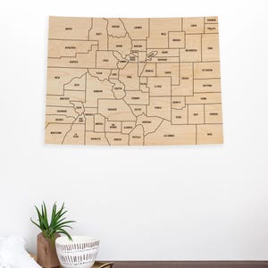 Colorado County Map Wall Hanging - Crafted From Cherry or Maple Wood - Etsy