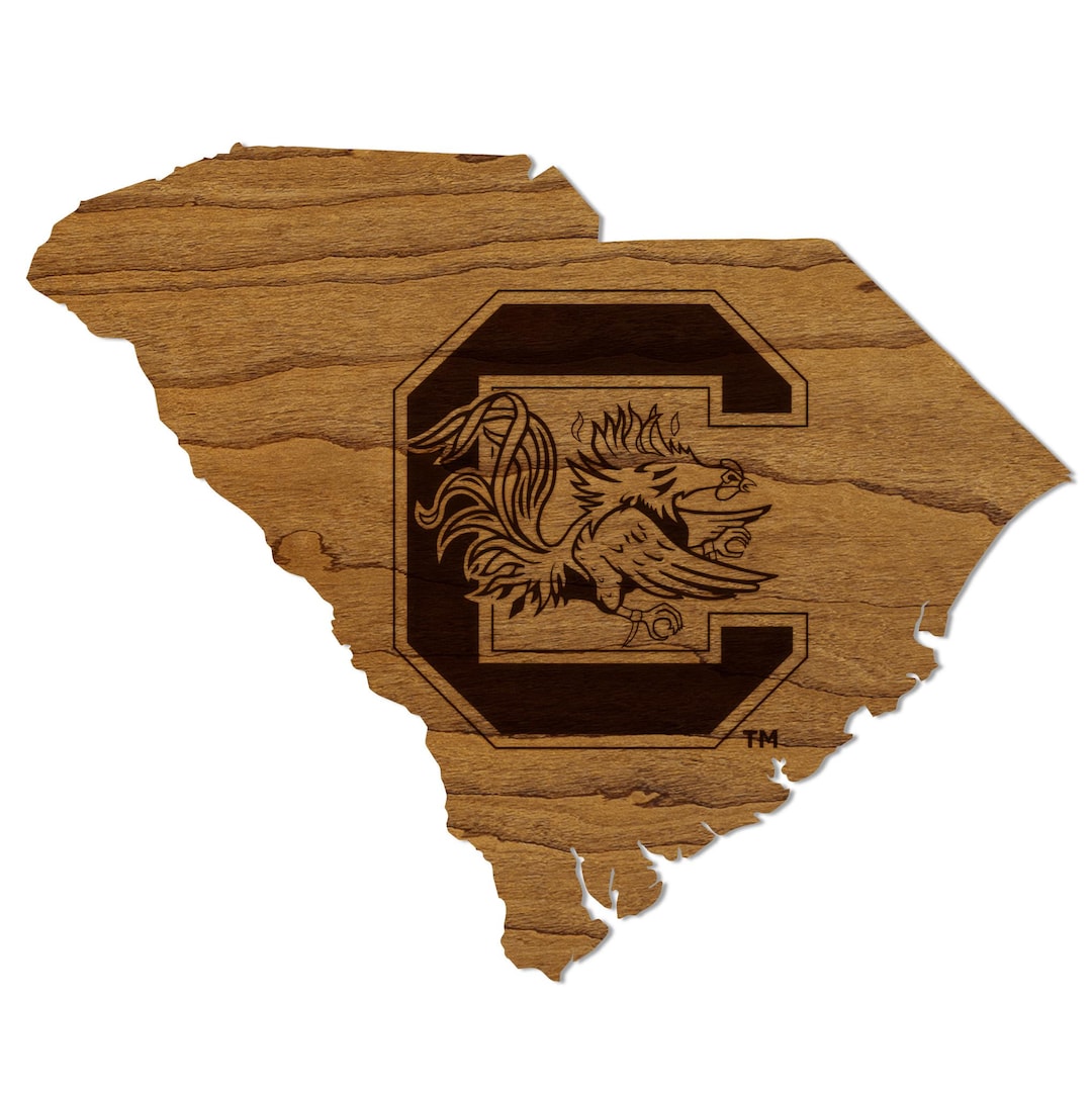 University of South Carolina Block C Gamecock on State Magnet - Crafted ...