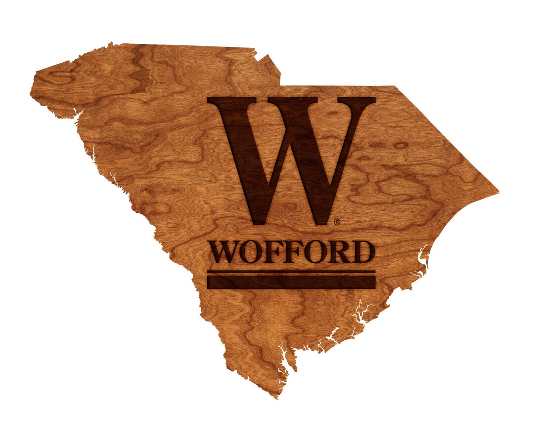 Wofford College Wall Hanging State Map Wofford W - Etsy