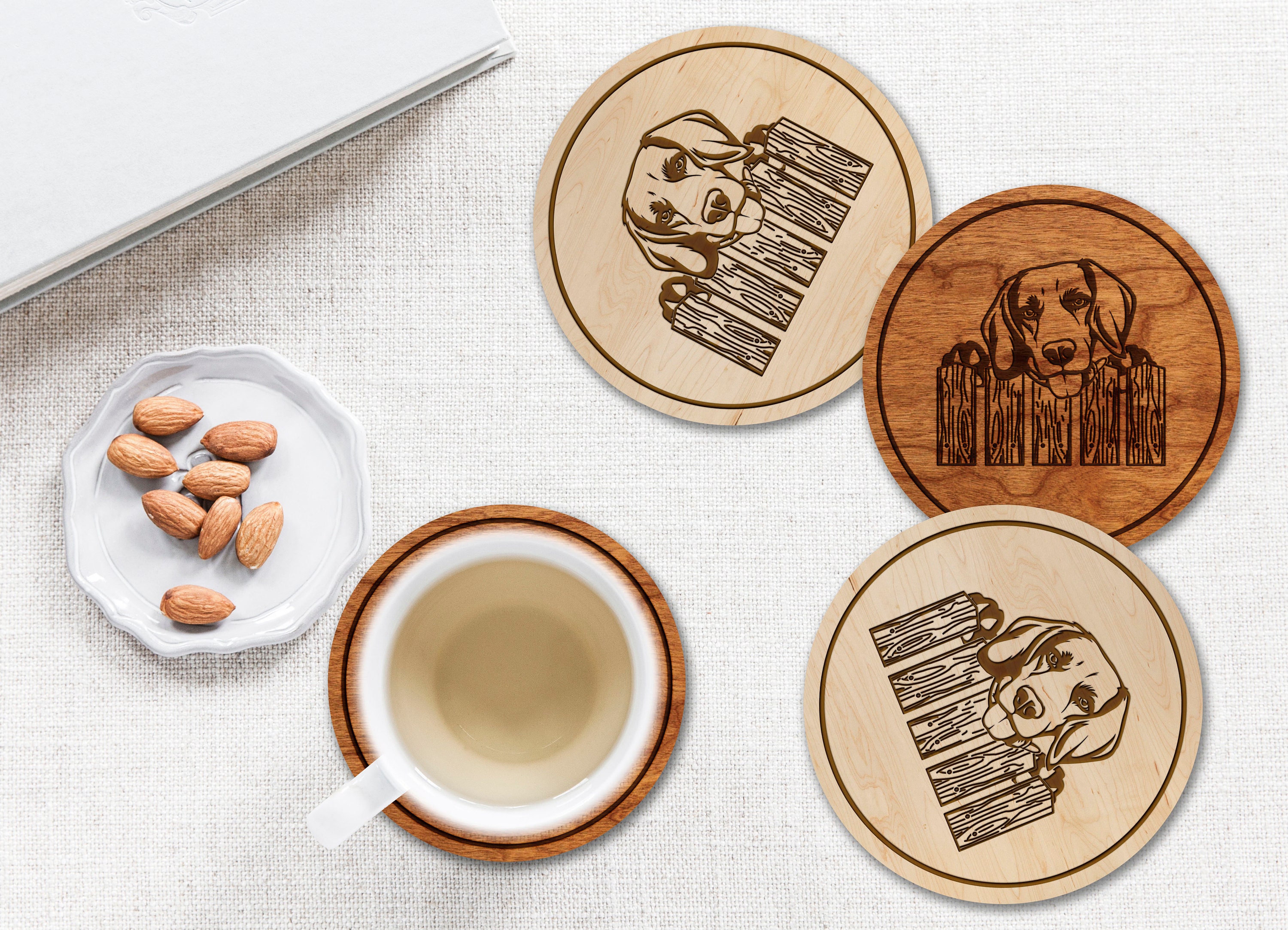 Dog Coaster Multiple Breeds Available Crafted From Cherry - Etsy