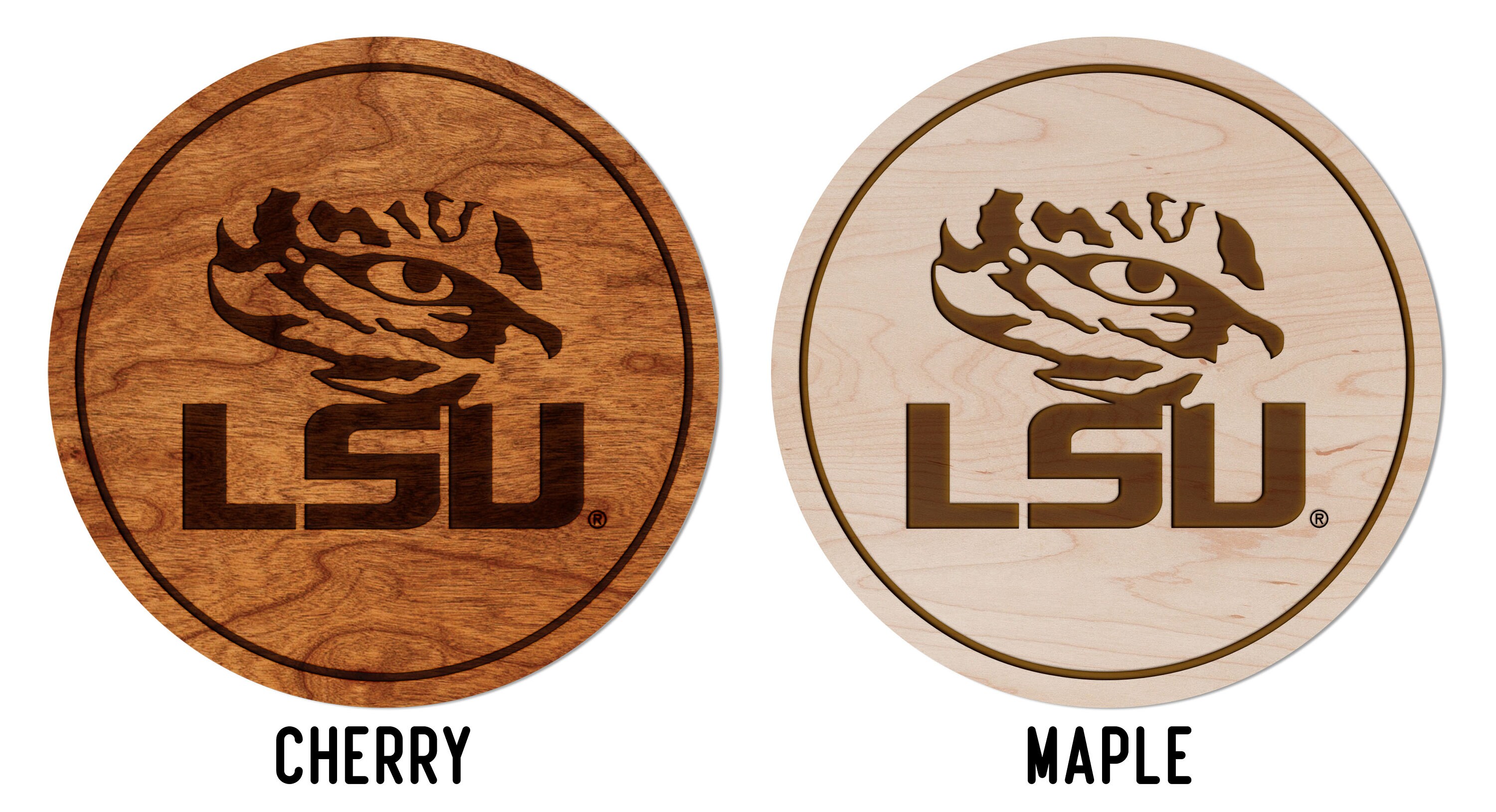 LSU Tigers Coaster Crafted From Cherry or Maple Wood - Etsy
