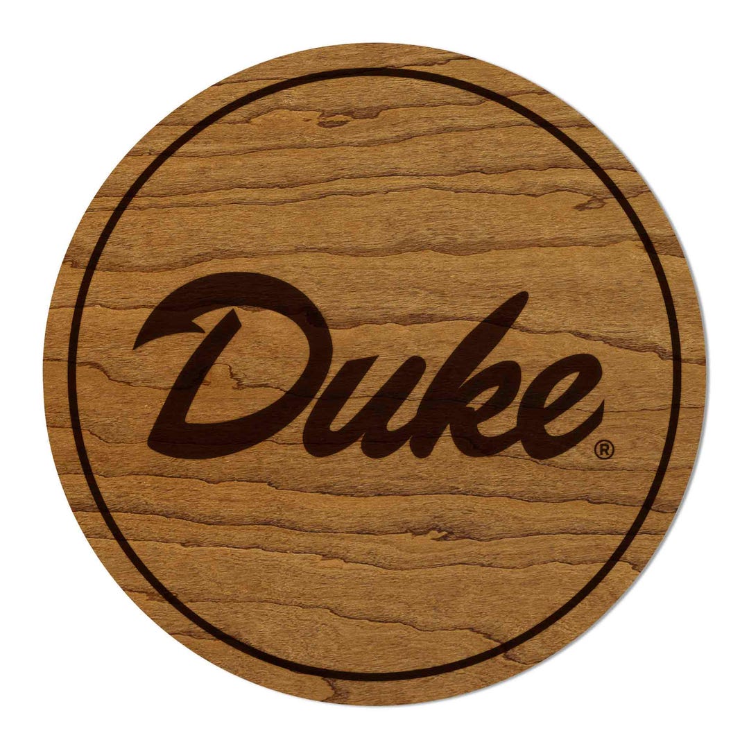 Duke Blue Devils Duke Wordmark Coaster– Crafted From Cherry or Maple ...