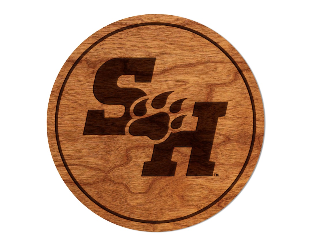 Sam Houston State University Bearkat Coaster Crafted From Cherry Wood ...