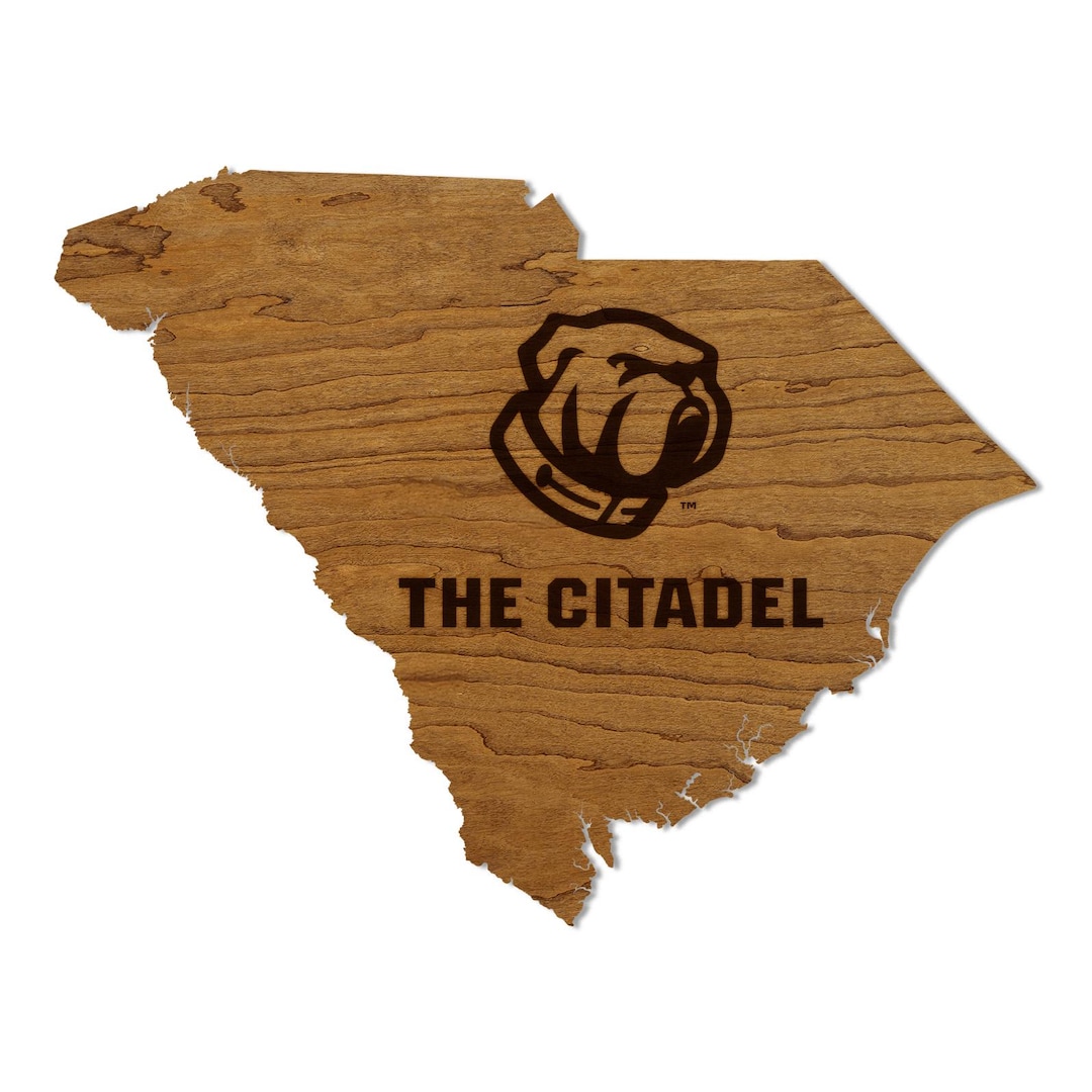 The Citadel Bulldog on State Wall Hanging – Crafted From Cherry and ...