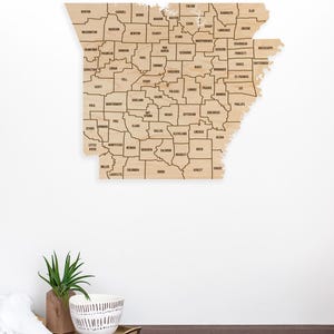 Arkansas County Map Wall Hanging - Crafted From Cherry or Maple Wood - Etsy
