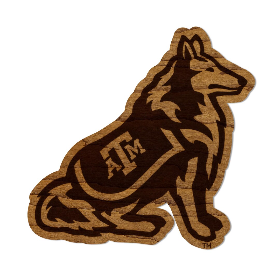 Texas A&M University Reveille Dog Magnet - Crafted From Cherry or Maple ...