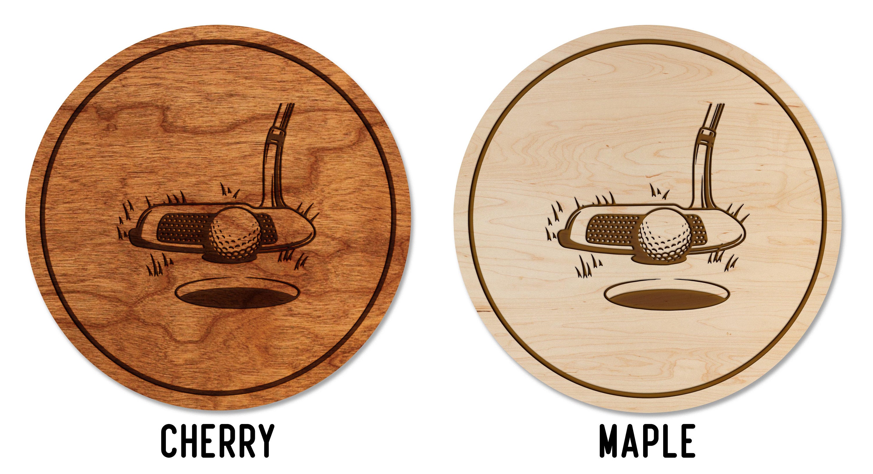 Golf Coaster Click to See Multiple Designs Crafted From - Etsy