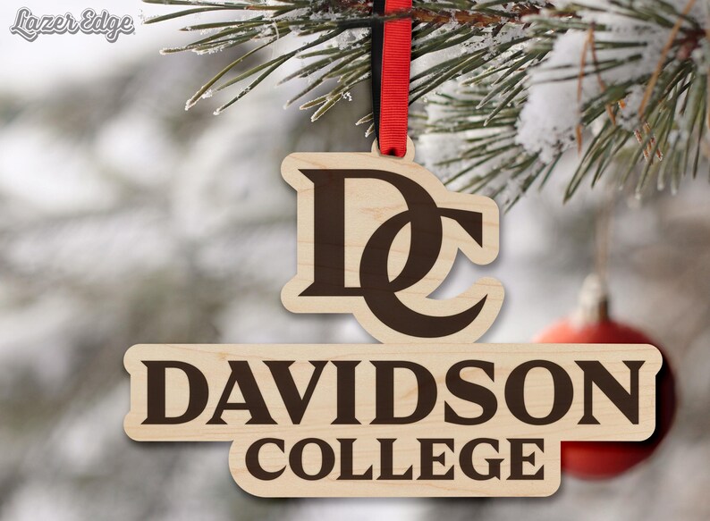 Davidson College Wordmark Ornament – Crafted From Cherry and Maple Wood ...