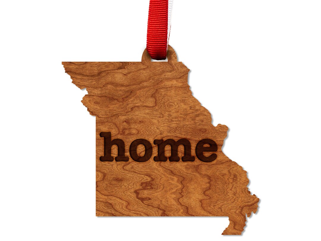 Home State Map Ornament - All 50 States Available - Crafted From Cherry ...